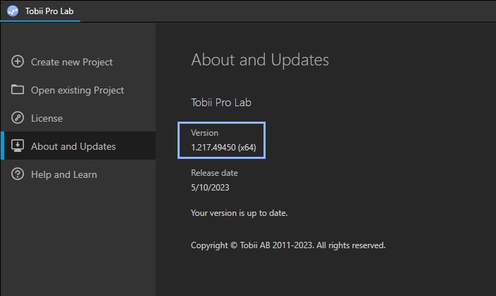 How can I find out which software version of Tobii Pro Lab I have ...