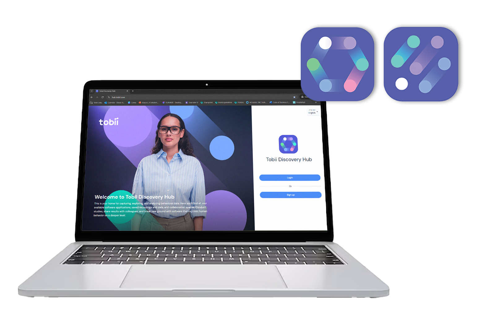 Tobii Discovery Hub and Glasses Explore at a glance